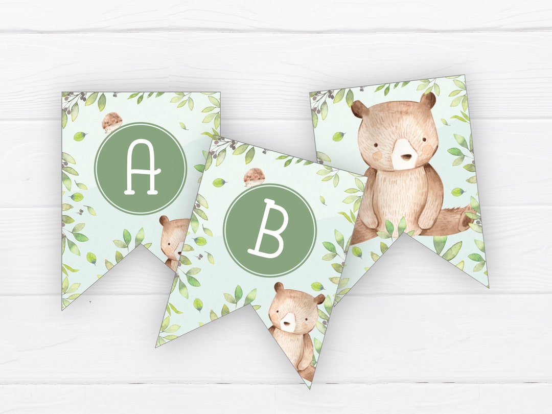 Teddy Bear Picnic Bunting, INSTANT DOWNLOAD, Printable Pennant Banner ...