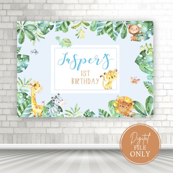 Watercolor Jungle Backdrop PRINTABLE A0 Sized Digital Banner - Etsy