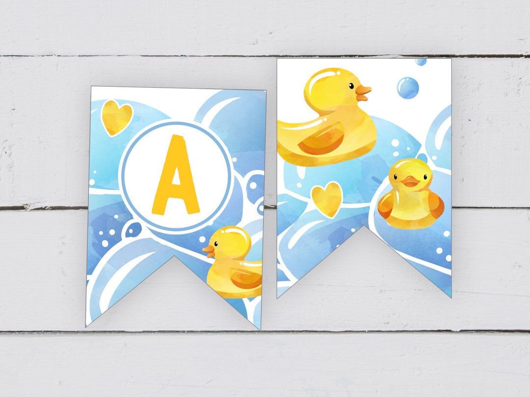 Rubber Ducky Themed Bunting, INSTANT DOWNLOAD, Printable Pennant Banner ...