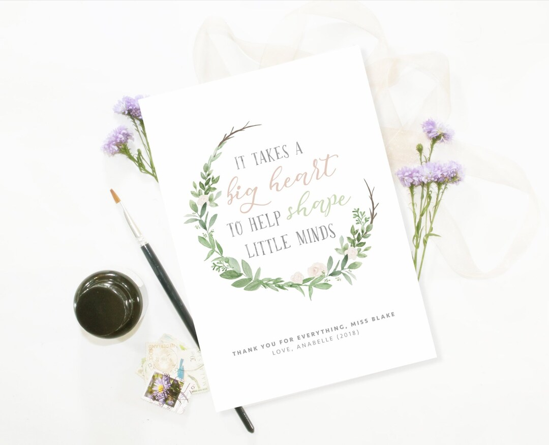 Teacher Appreciation Gift, PRINTABLE, Personalised Digital, It Takes A ...
