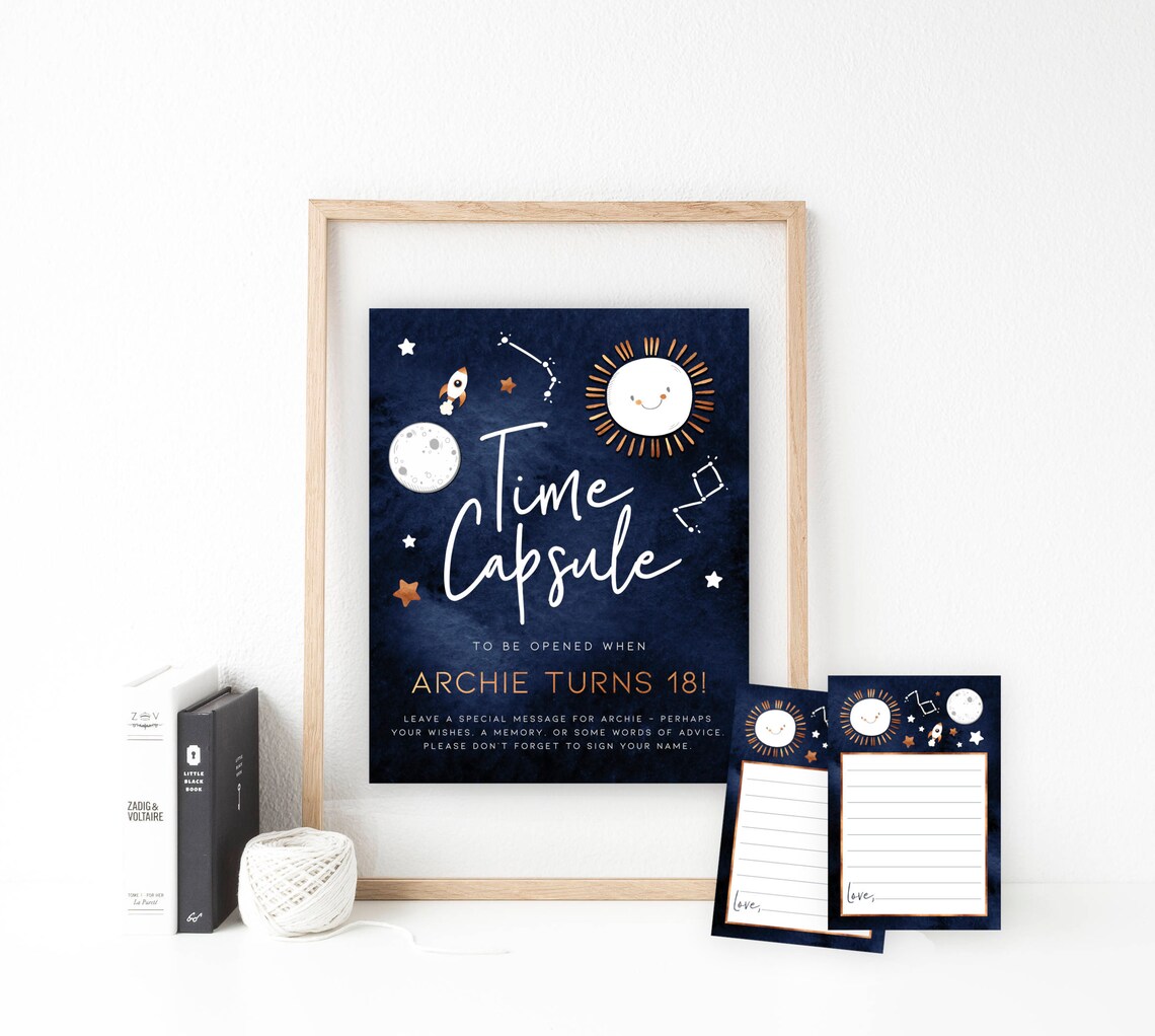 Boy's Time Capsule PRINTABLE Matching Message Cards | Etsy