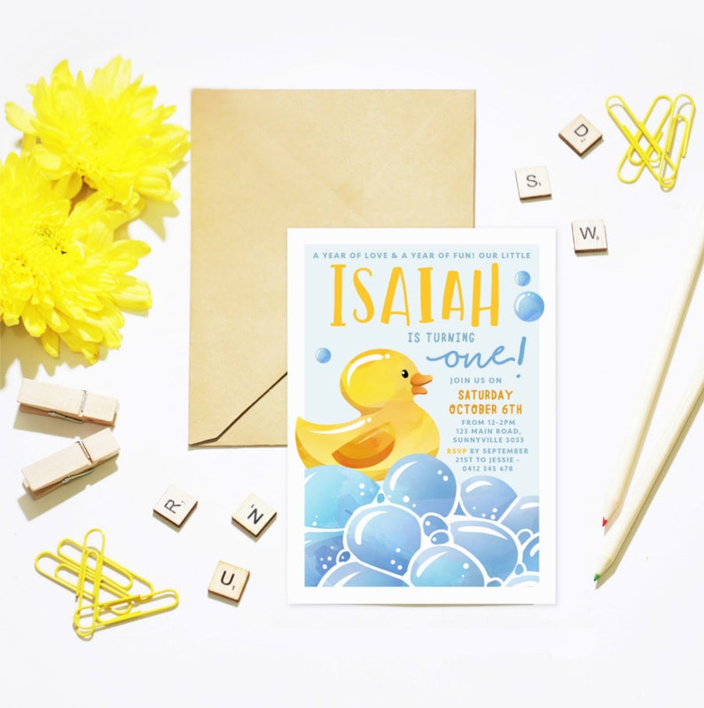 Rubber Duck Invitation DIGITAL DOWNLOAD Printable Rubber Ducky | Etsy