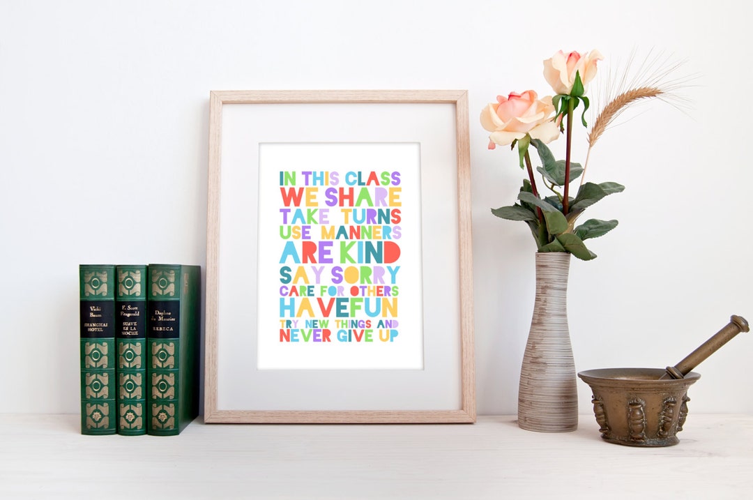 Classroom Decor INSTANT DOWNLOAD, Classroom Rules, in This Class We ...