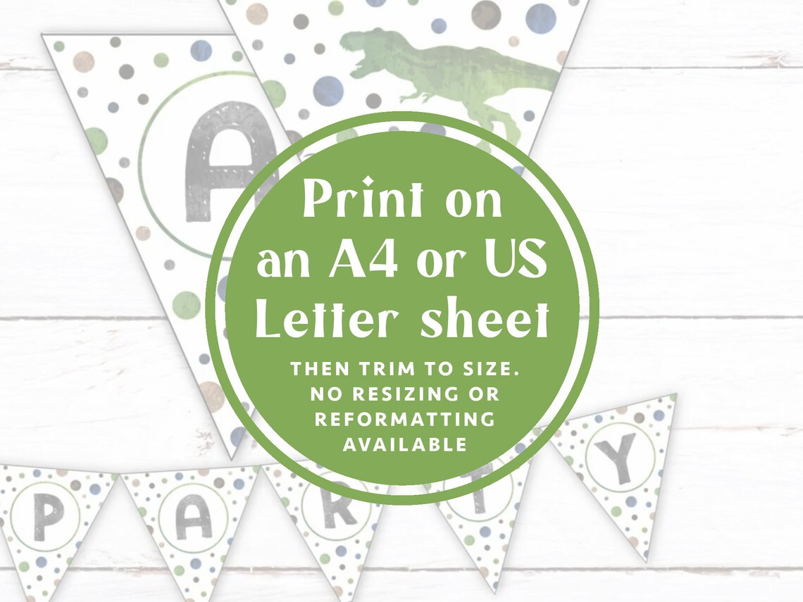 Dinosaur Theme Bunting INSTANT DOWNLOAD Printable Pennant - Etsy