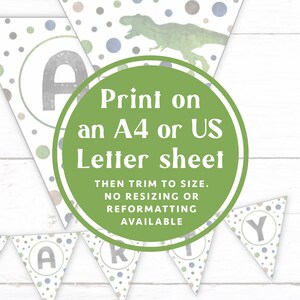 Dinosaur Theme Bunting, INSTANT DOWNLOAD, Printable Pennant Banner ...