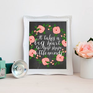 Teacher Gift, PRINTABLE, Chalkboard Appreciation Gift Present It Takes ...
