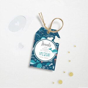 Under the Sea Themed Thank You Tag, PRINTABLE, Ocean Whale Sea First ...