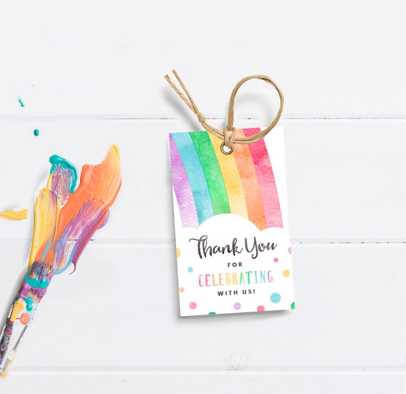 Rainbow Thank You Tag PRINTABLE Rainbow Baby 1st First - Etsy