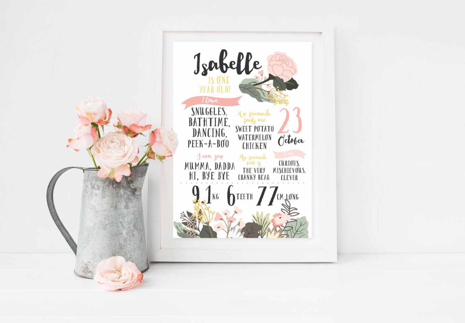 Personalized Milestone Board PRINTABLE First Birthday Print - Etsy