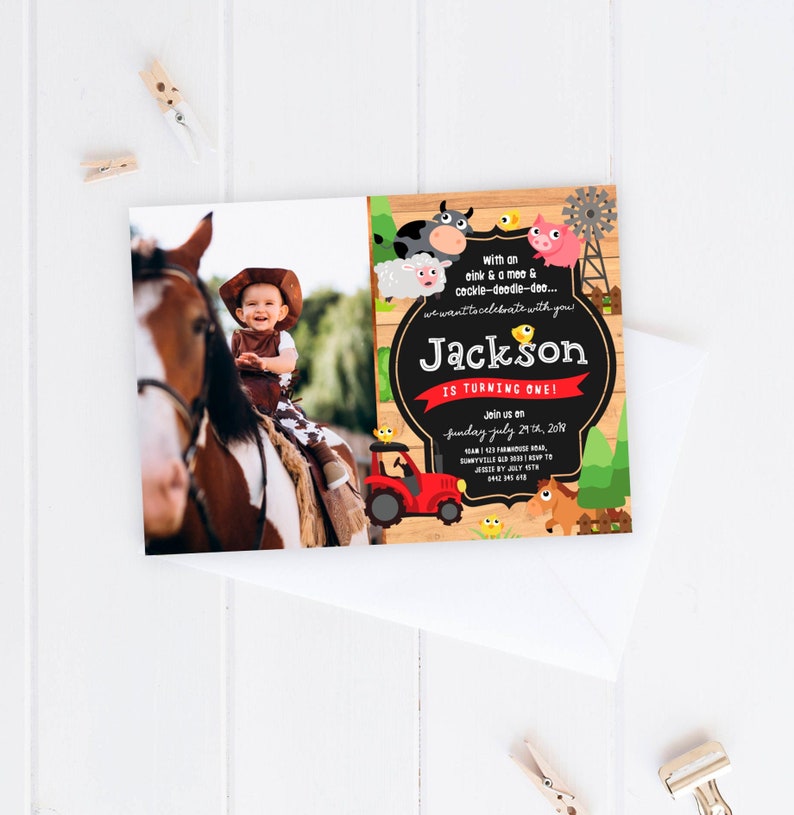 Farm Themed Invitation, DIGITAL DOWNLOAD, Printable Tractor Windmill ...