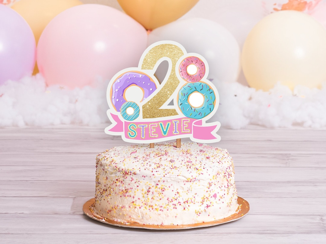 Donut Cake Topper, DIGITAL FILE, Personalised Two Sweet Theme Party ...