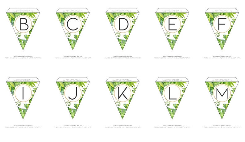 Jungle Theme Bunting INSTANT DOWNLOAD Printable Pennant - Etsy