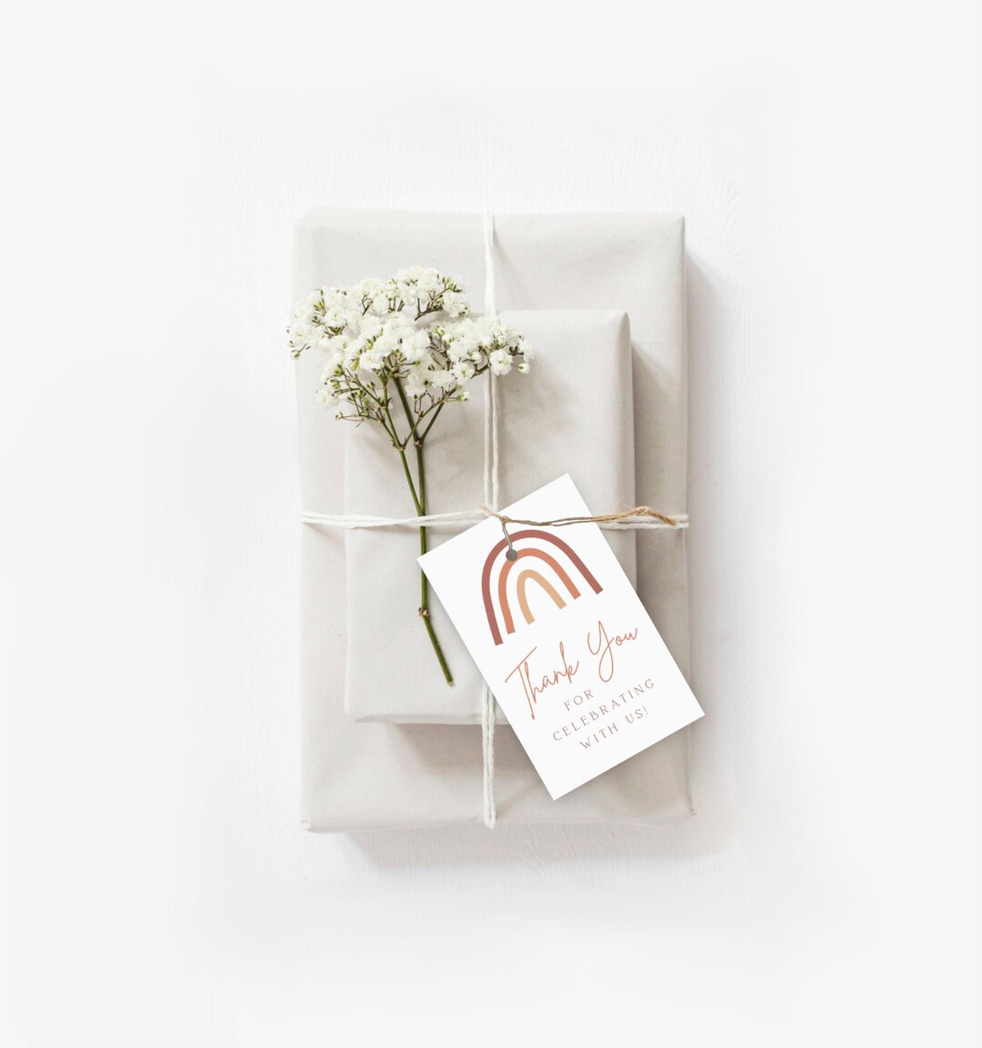 Natural Rainbow Favour Tag, INSTANT, Earthy Rainbow Party Theme ...