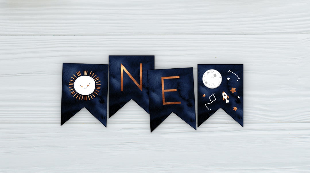 Space Themed Bunting, INSTANT DOWNLOAD, Printable Pennant Banner ...