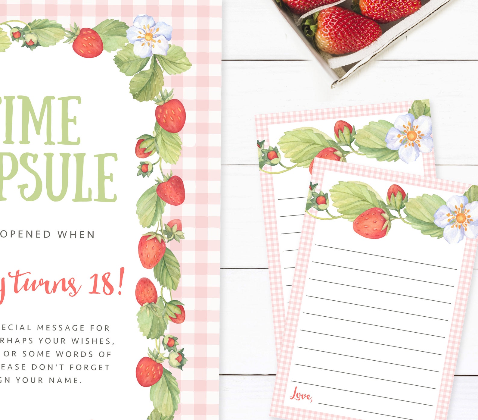 Girl's Time Capsule PRINTABLE Matching Message Cards | Etsy