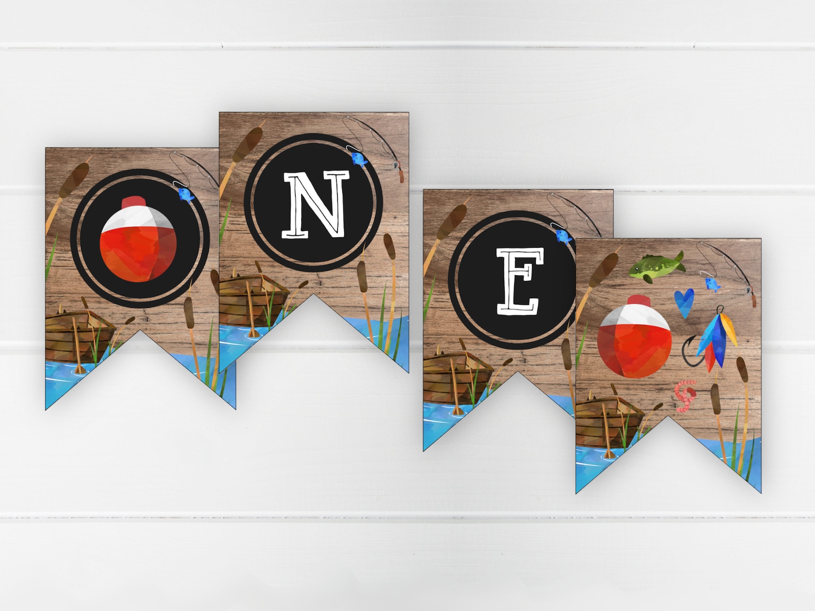 Fishing Themed Bunting INSTANT DOWNLOAD Printable Pennant | Etsy