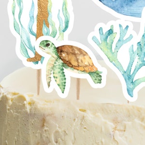Under the Sea Cake Toppers, INSTANT DIGITAL DOWNLOAD, Printable ...