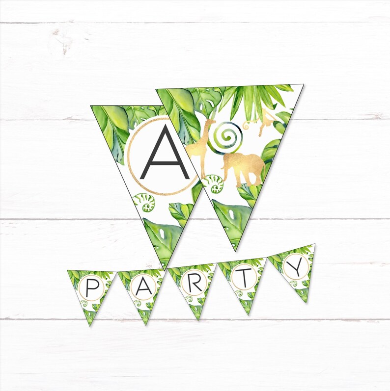 Jungle Theme Bunting INSTANT DOWNLOAD Printable Pennant - Etsy