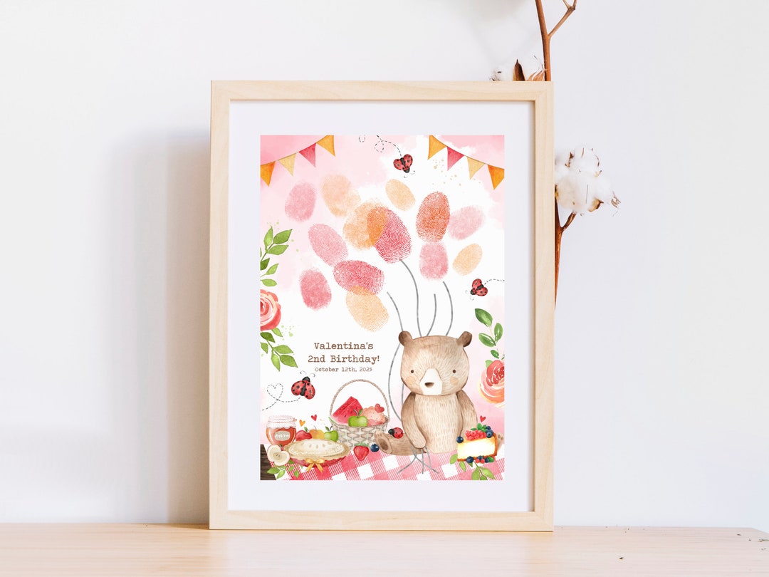 Teddy Bear Fingerprint Tree, PRINTABLE, Personalised Balloon ...