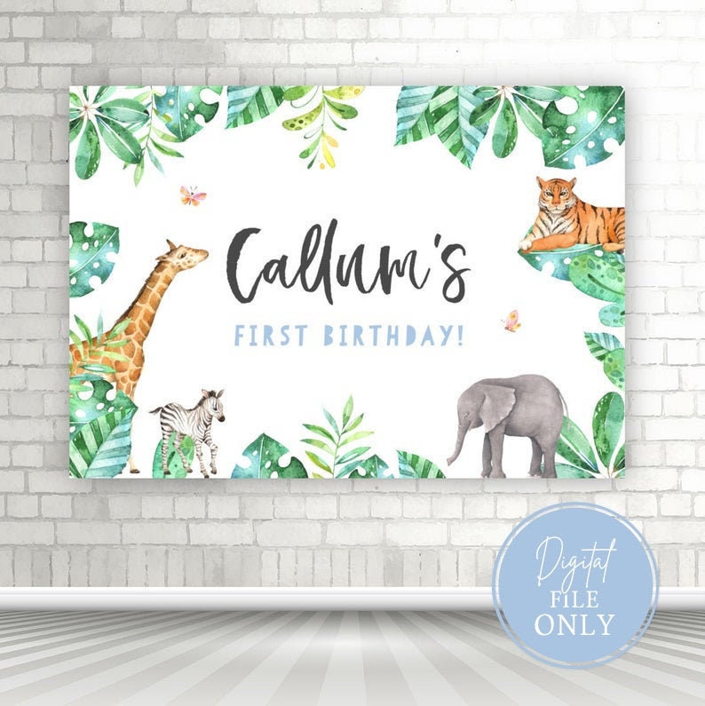 Watercolor Jungle Backdrop PRINTABLE A0 Sized DIGITAL Banner - Etsy