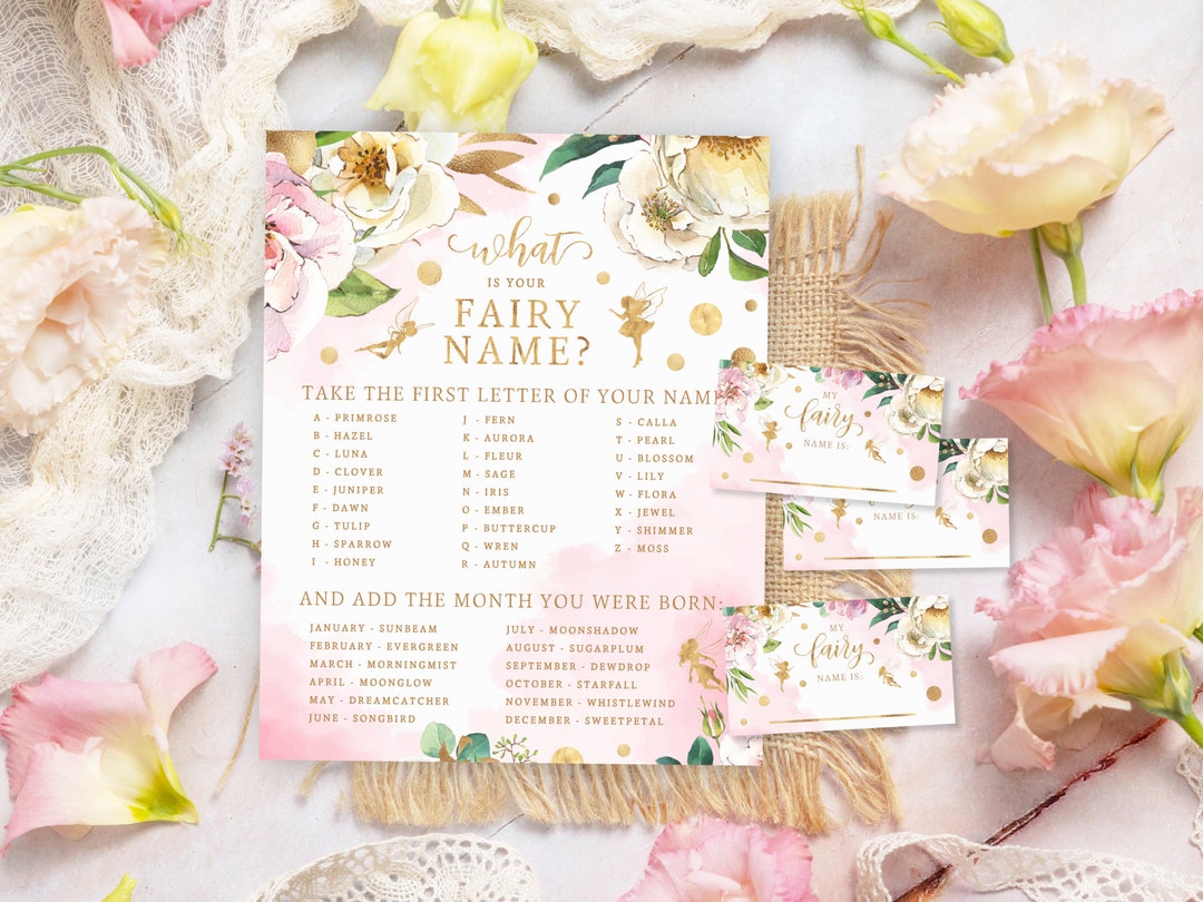 What's Your Fairy Name, PRINTABLE, Magical Floral 1st First Birthday ...