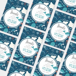 Under the Sea Themed Thank You Tag, PRINTABLE, Ocean Whale Sea First ...