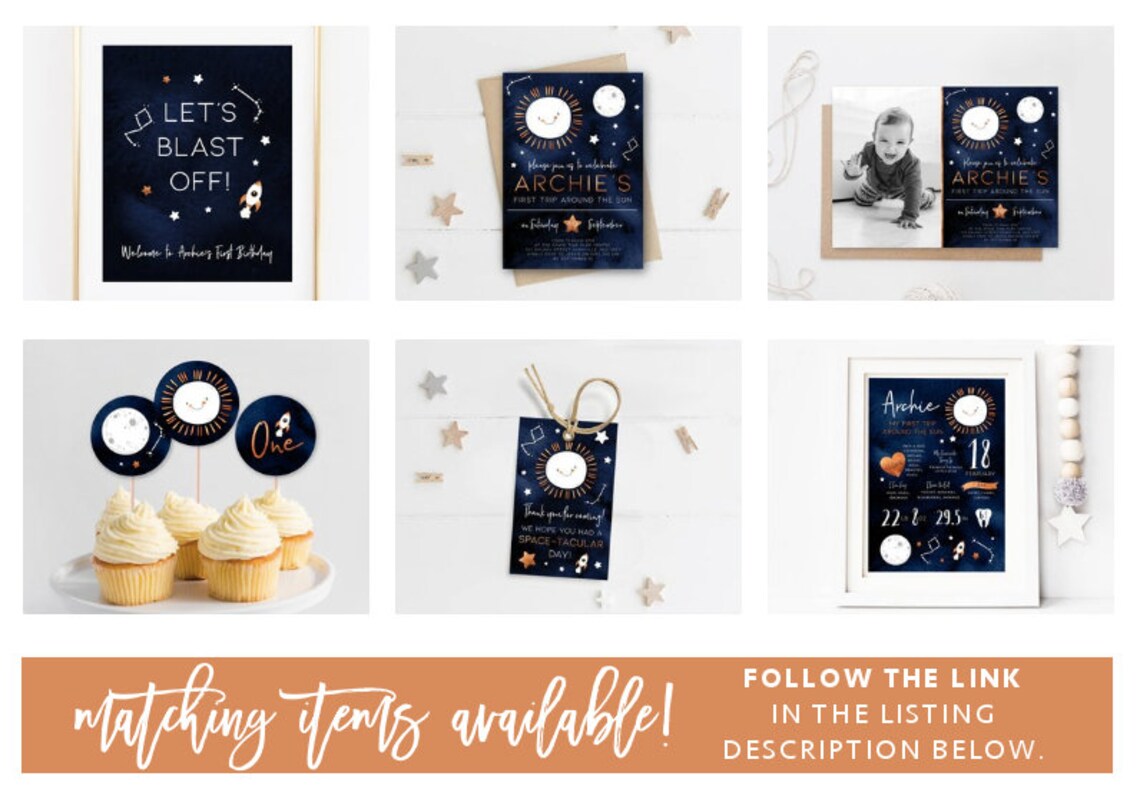 Space Themed Welcome Sign, PRINTABLE, First Trip Around the Sun Theme ...
