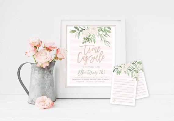 Girl's Time Capsule PRINTABLE Matching Message Cards - Etsy