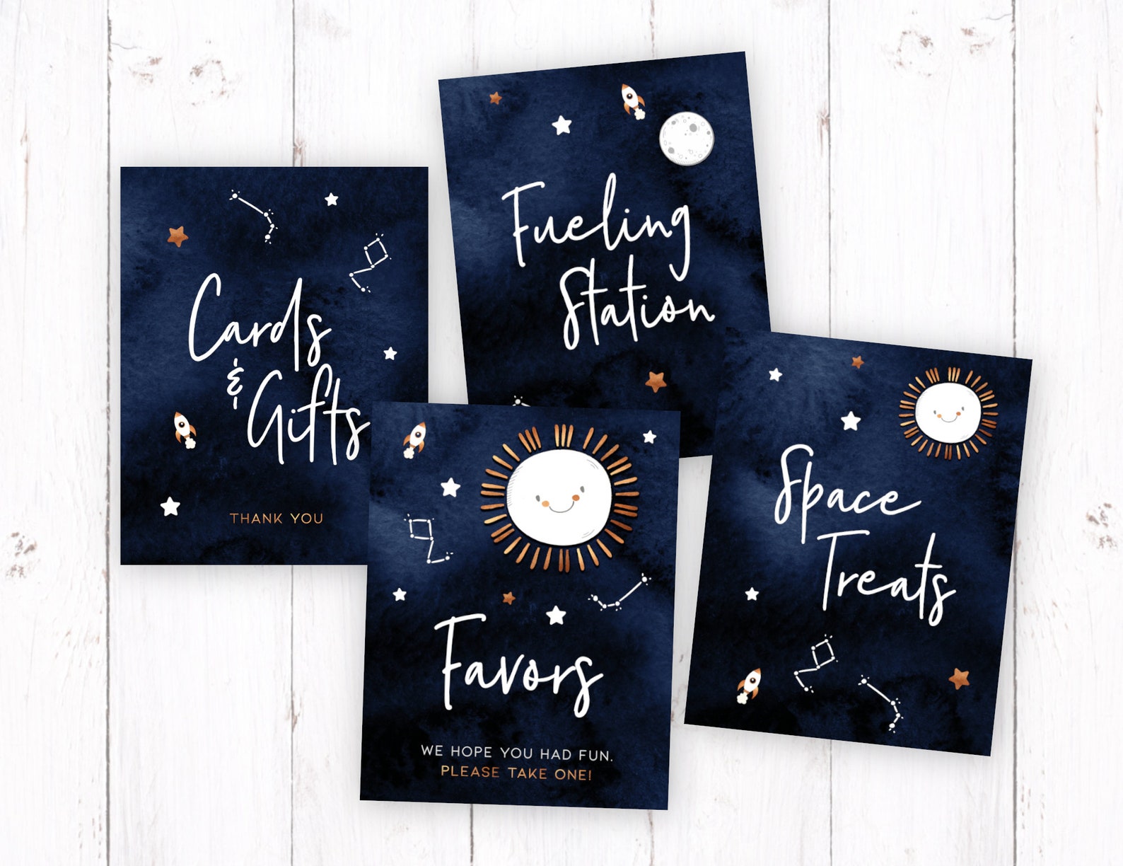 Space Party Signs INSTANT DOWNLOAD Around the Sun Theme | Etsy