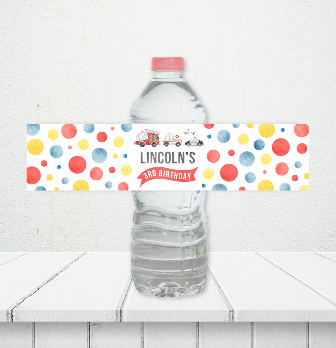 Emergency Water Bottle Label, PRINTABLE, First Responders Vehicles ...