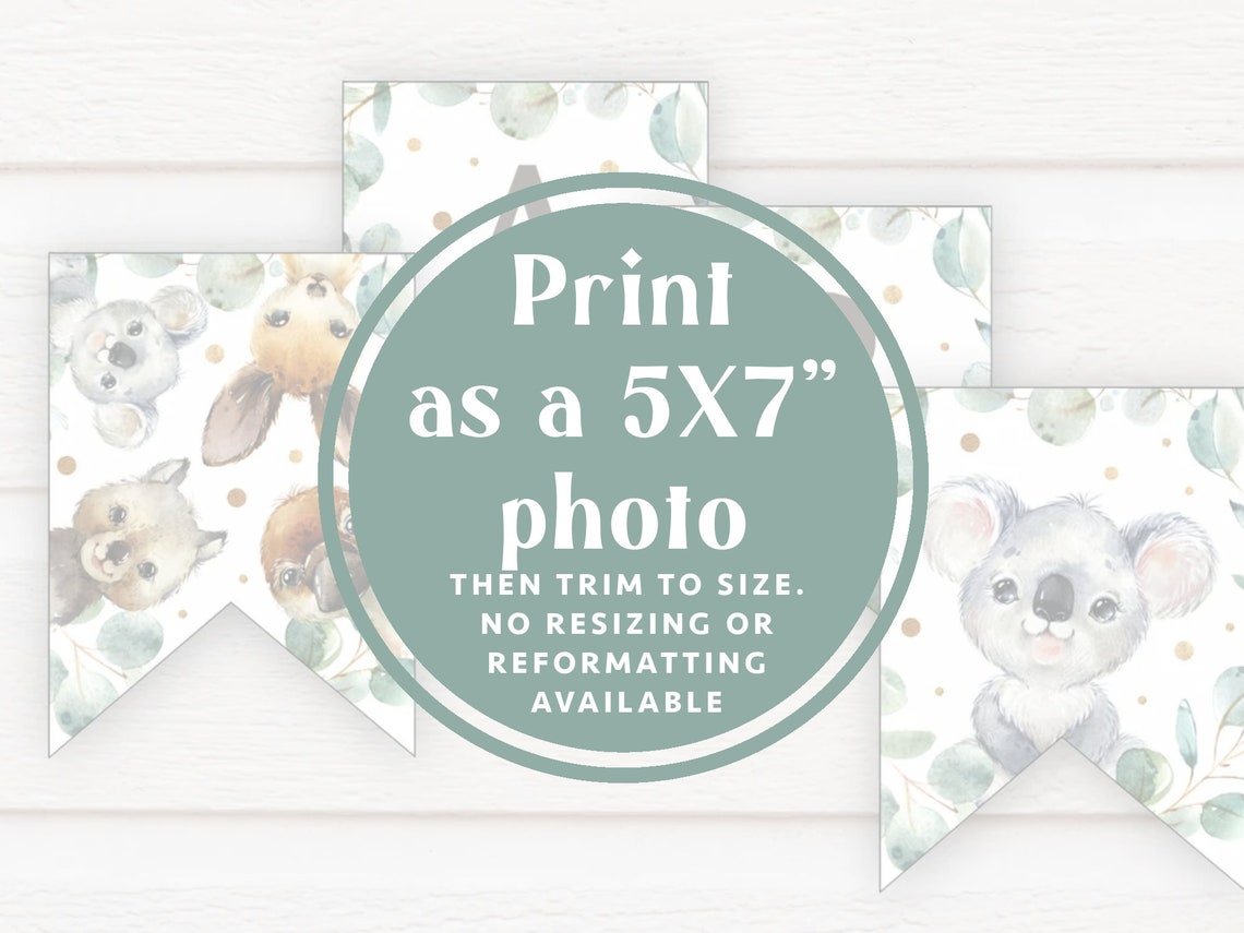 Australian Animals Bunting INSTANT DOWNLOAD Printable Pennant - Etsy