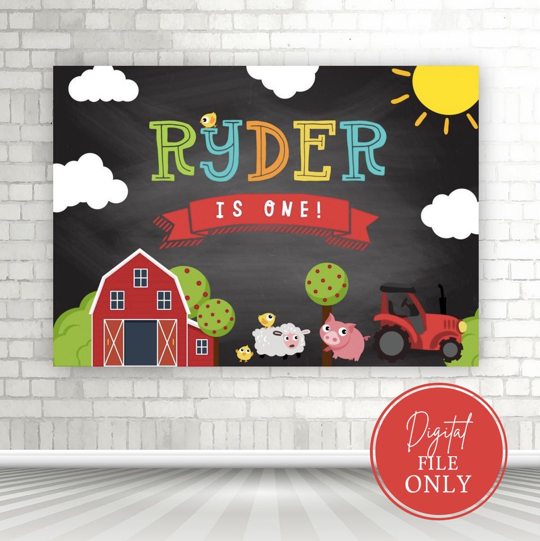 Farm Backdrop, PRINTABLE, A0 Sized Digital Banner Design, Barnyard ...