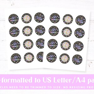 Disco Party Cupcake Toppers, PRINTABLE, Girl's Music Dance Birthday ...