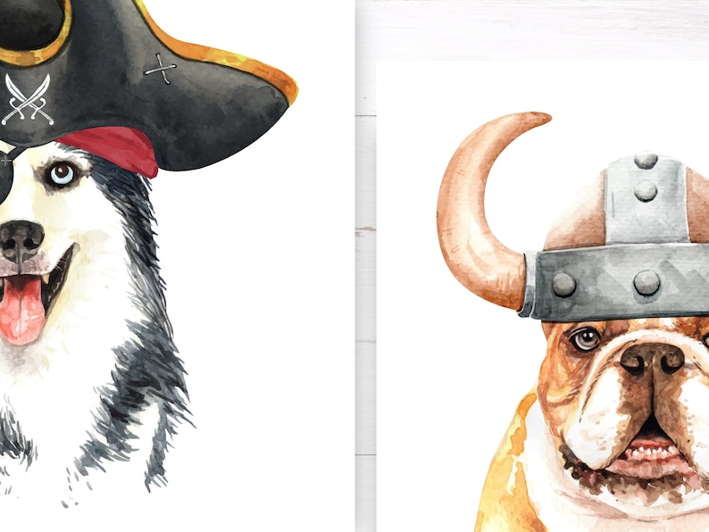 Dog Themed Bedroom Decor PRINTABLE Set of 4 Designs Funny | Etsy