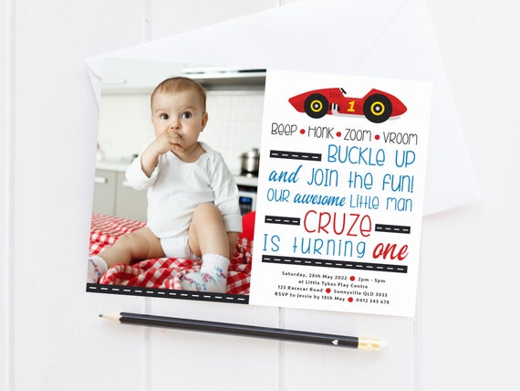 Racecar Themed Invitation PRINTABLE Beep Honk Zoom Boy's - Etsy