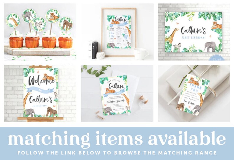 Jungle Themed Welcome Sign, PRINTABLE, Boy's 1st Birthday Party ...