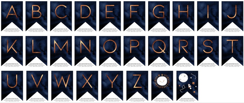 Space Themed Bunting INSTANT DOWNLOAD Printable Pennant - Etsy