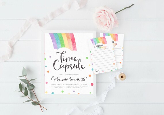 Rainbow Time Capsule PRINTABLE Matching Message Cards | Etsy