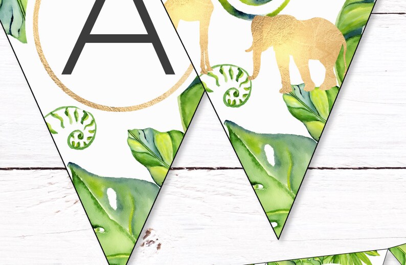 Jungle Theme Bunting INSTANT DOWNLOAD Printable Pennant - Etsy