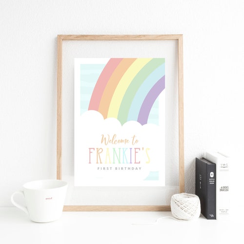 Editable Rainbow Birthday Party Welcome Sign Printable Girls - Etsy