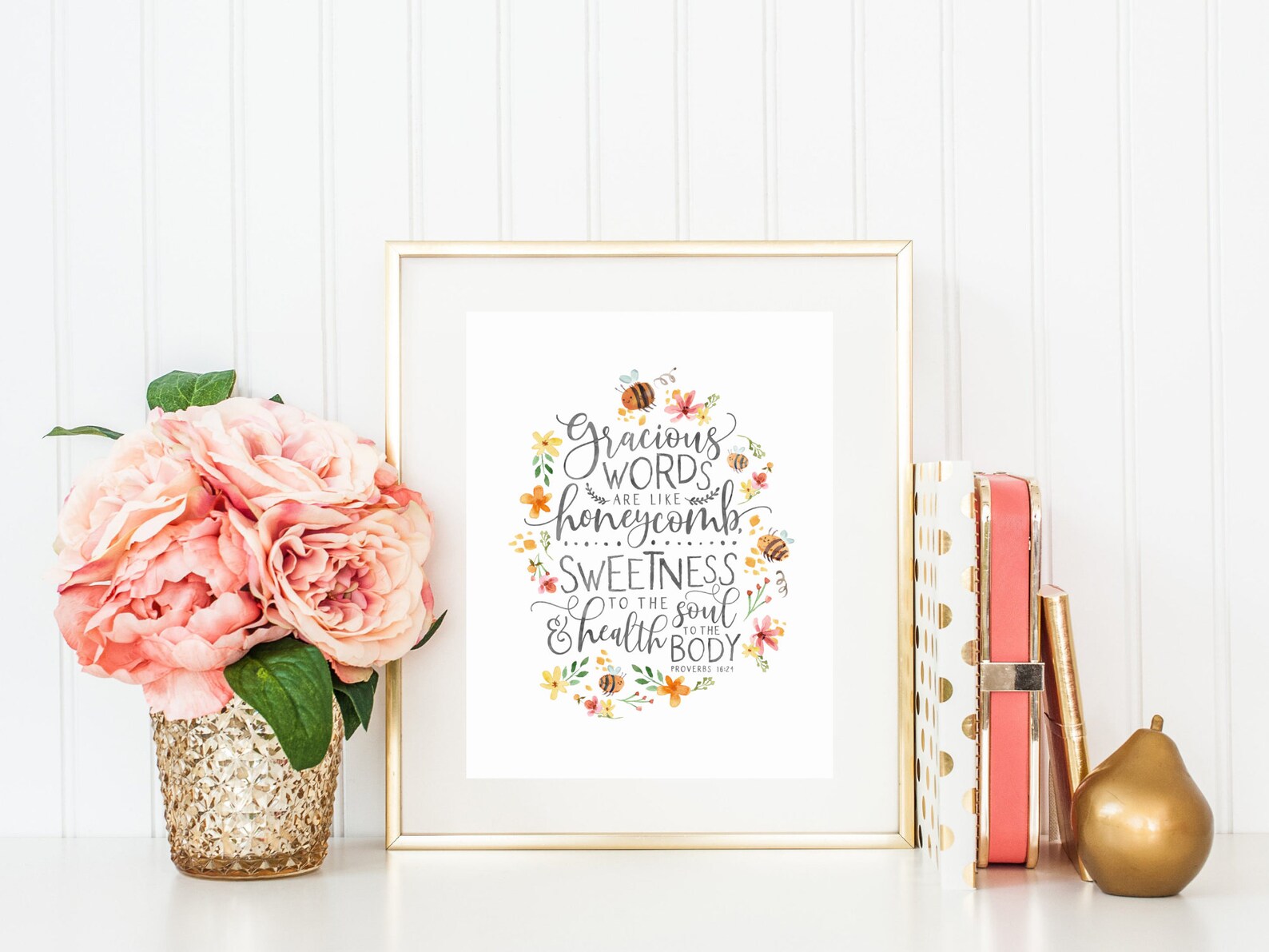 Gracious Words Are Like Honeycomb PRINTABLE Bee Themed - Etsy