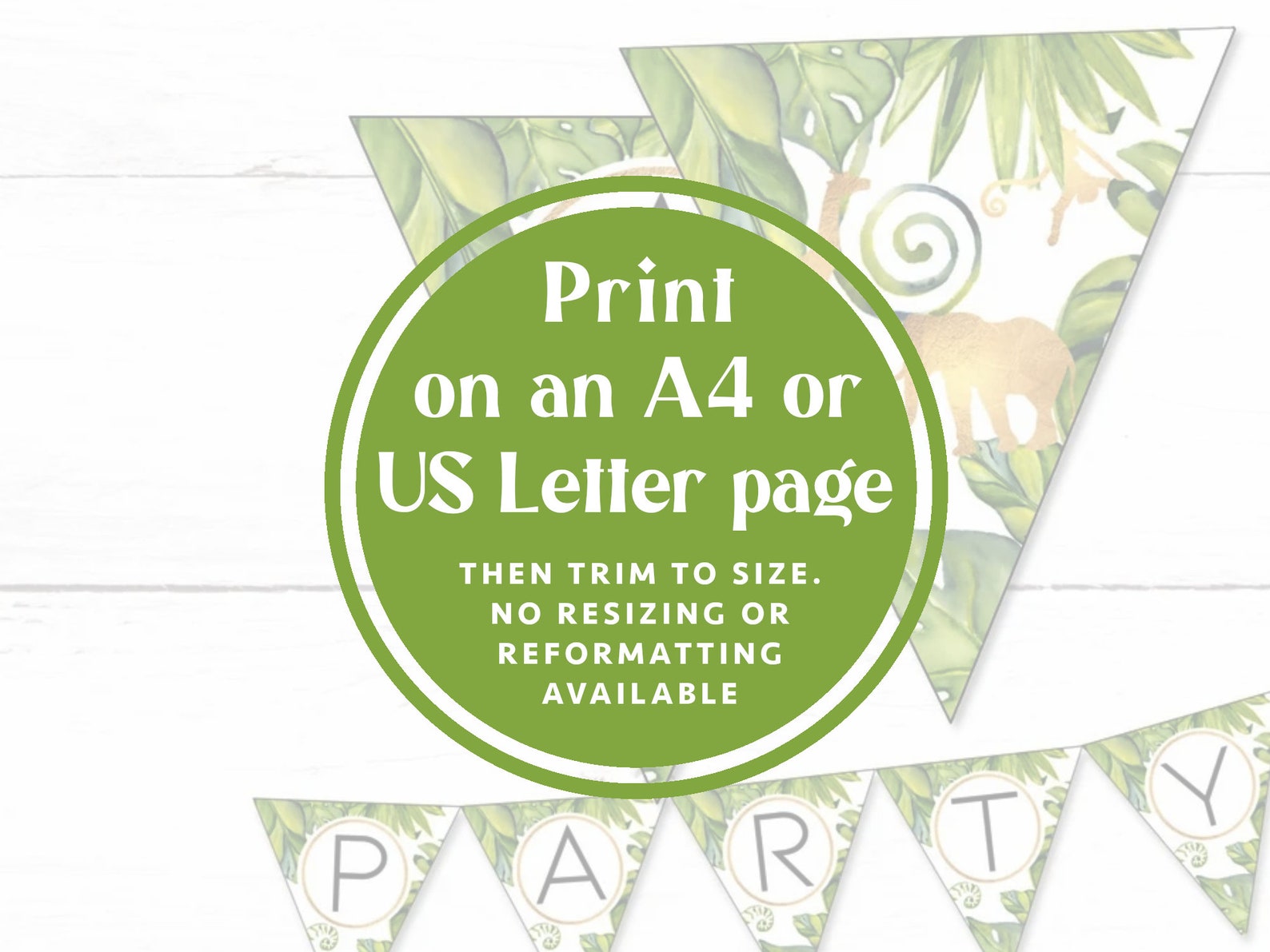 Jungle Theme Bunting INSTANT DOWNLOAD Printable Pennant - Etsy