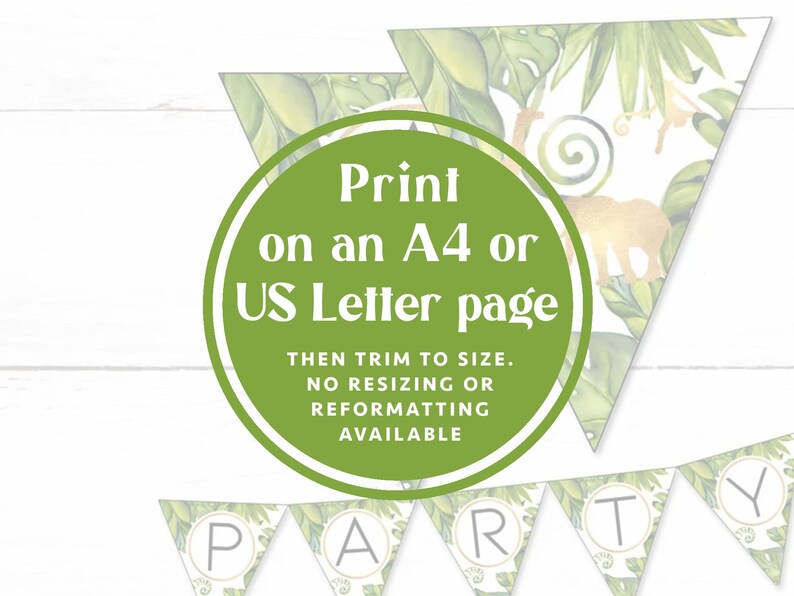 Jungle Theme Bunting INSTANT DOWNLOAD Printable Pennant - Etsy