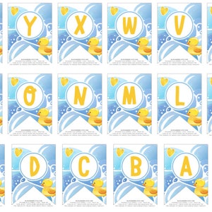 Rubber Ducky Themed Bunting, INSTANT DOWNLOAD, Printable Pennant Banner ...