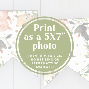 Farm Animal Bunting, INSTANT DOWNLOAD Printable Pennant Banner Farmyard ...