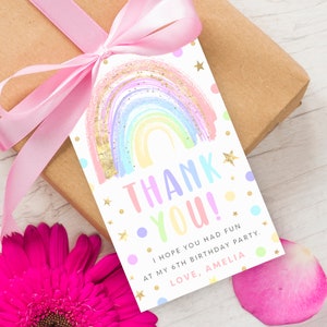 Rainbow Favor Tag, PRINTABLE, 2.5x4 Inch, Art & Craft Painting Birthday ...