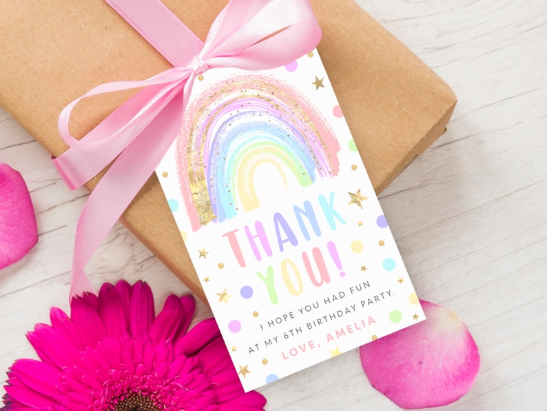 Rainbow Favor Tag PRINTABLE 2.5x4 Inch Art & Craft Painting | Etsy