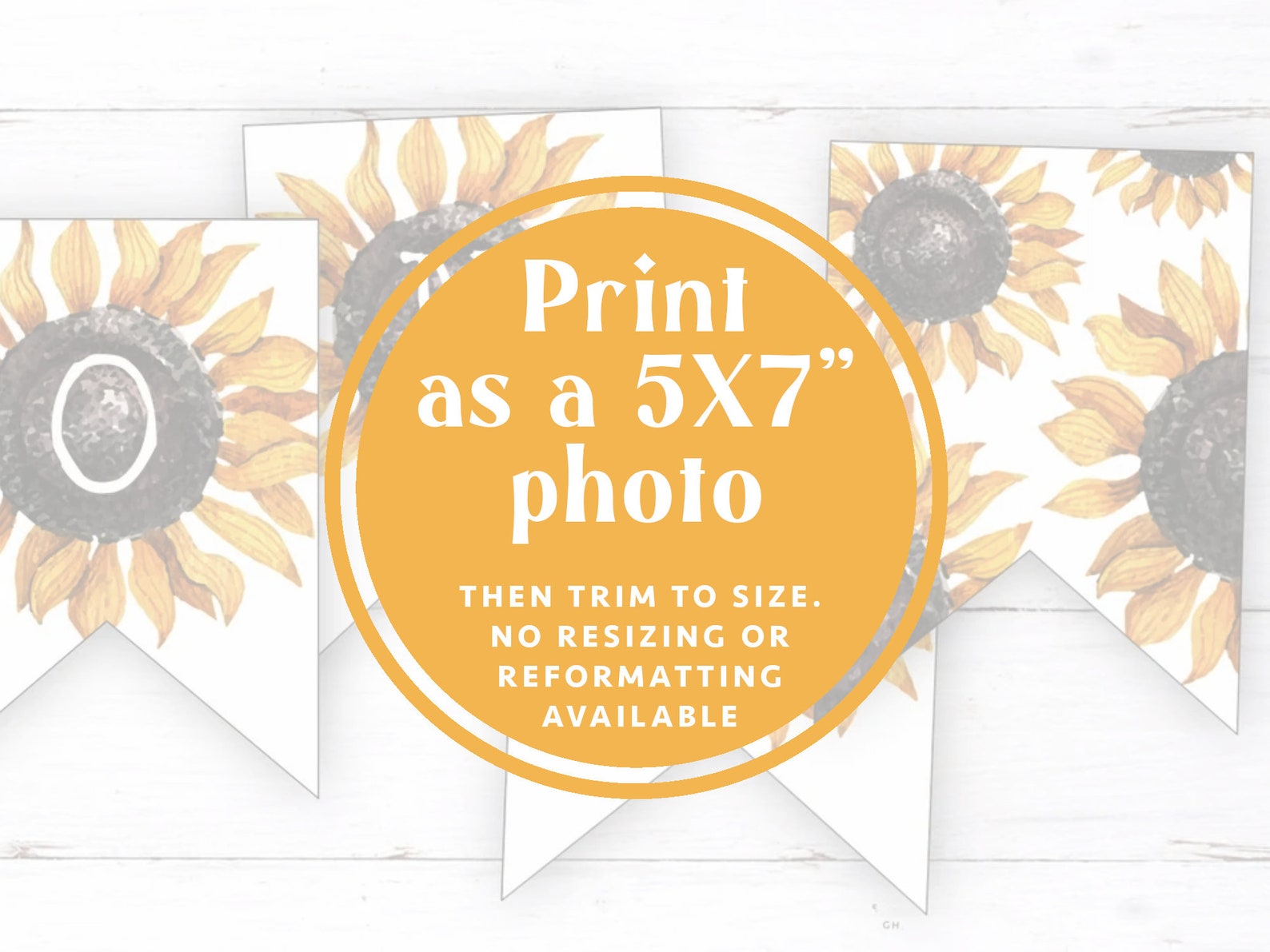 Sunflower Themed Bunting INSTANT DOWNLOAD Printable Pennant - Etsy