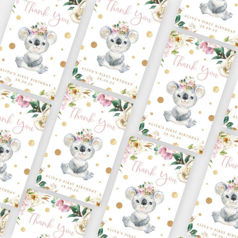Koala Thank You Tag PRINTABLE Native Australian Animal - Etsy