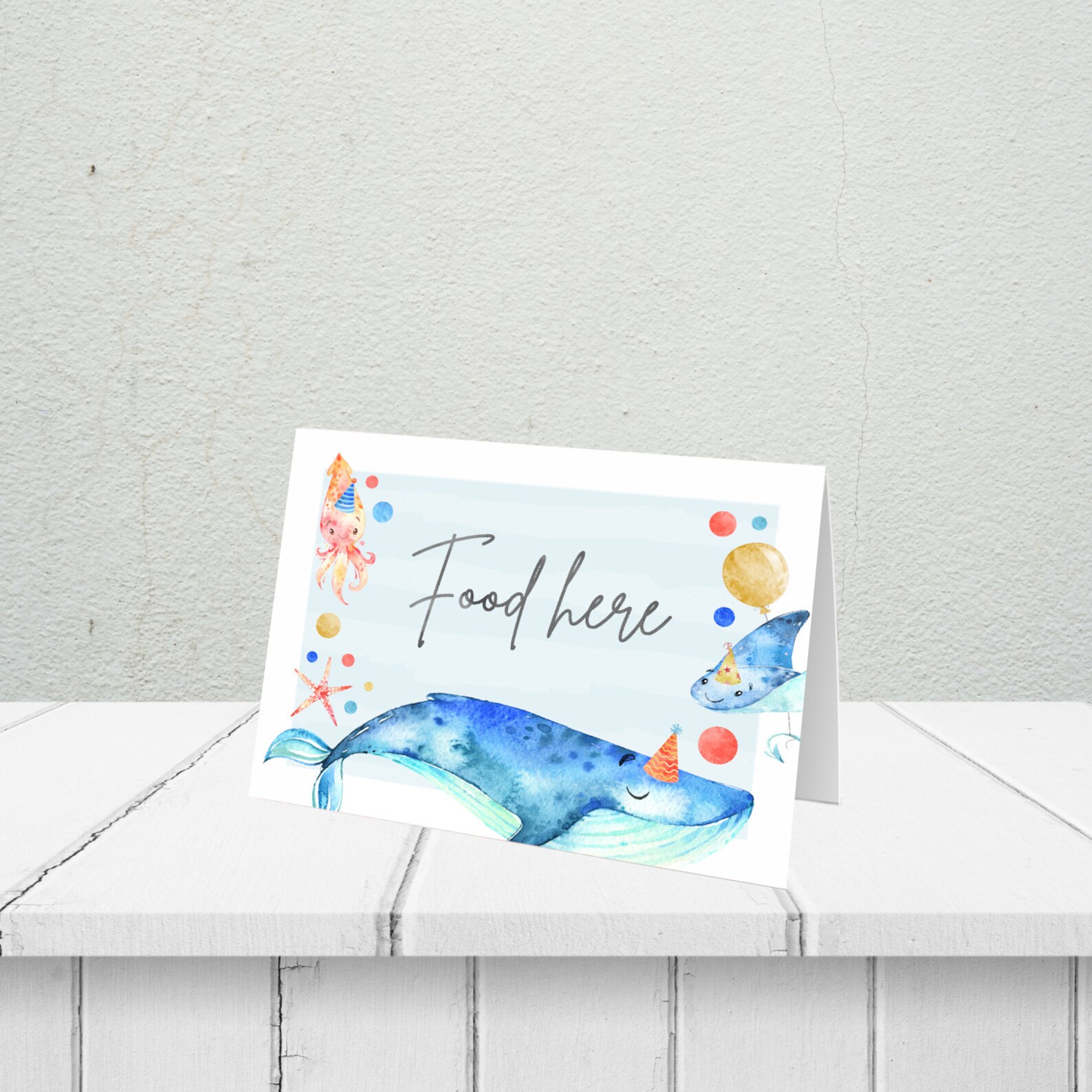 Ocean Themed Food Tent Card PRINTABLE Digital Under the Sea - Etsy
